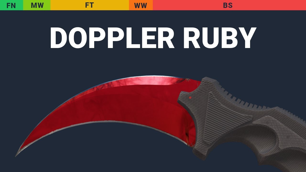 Karambit Doppler Ruby - Skin Float And Wear Preview - YouTube