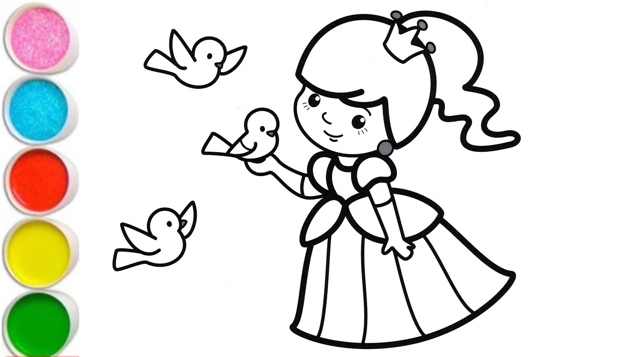 How to draw a princess for children. - YouTube
