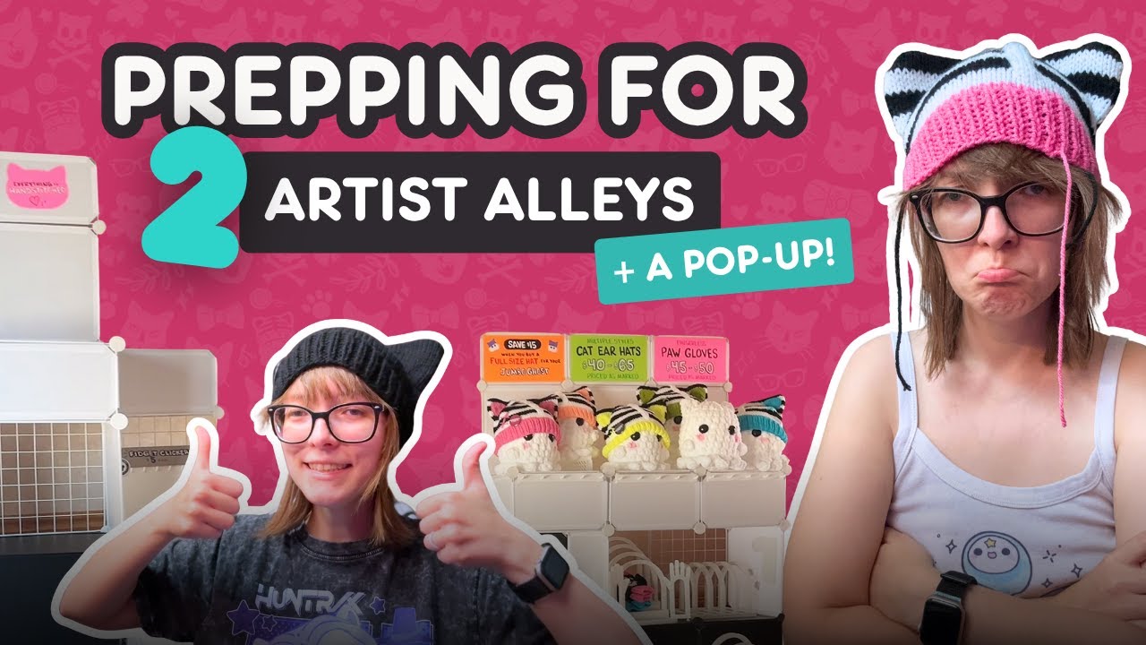 Productivity & MISTAKES 😭 Artist Alley Display Prep & Knitting Fails 🧶 ...