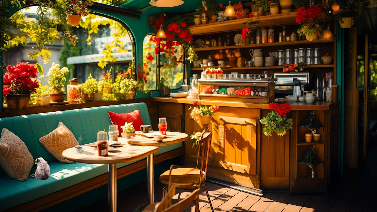 Morning Coffee Shop Ambience - Positive Bossa Nova Jazz Music for Relax ...