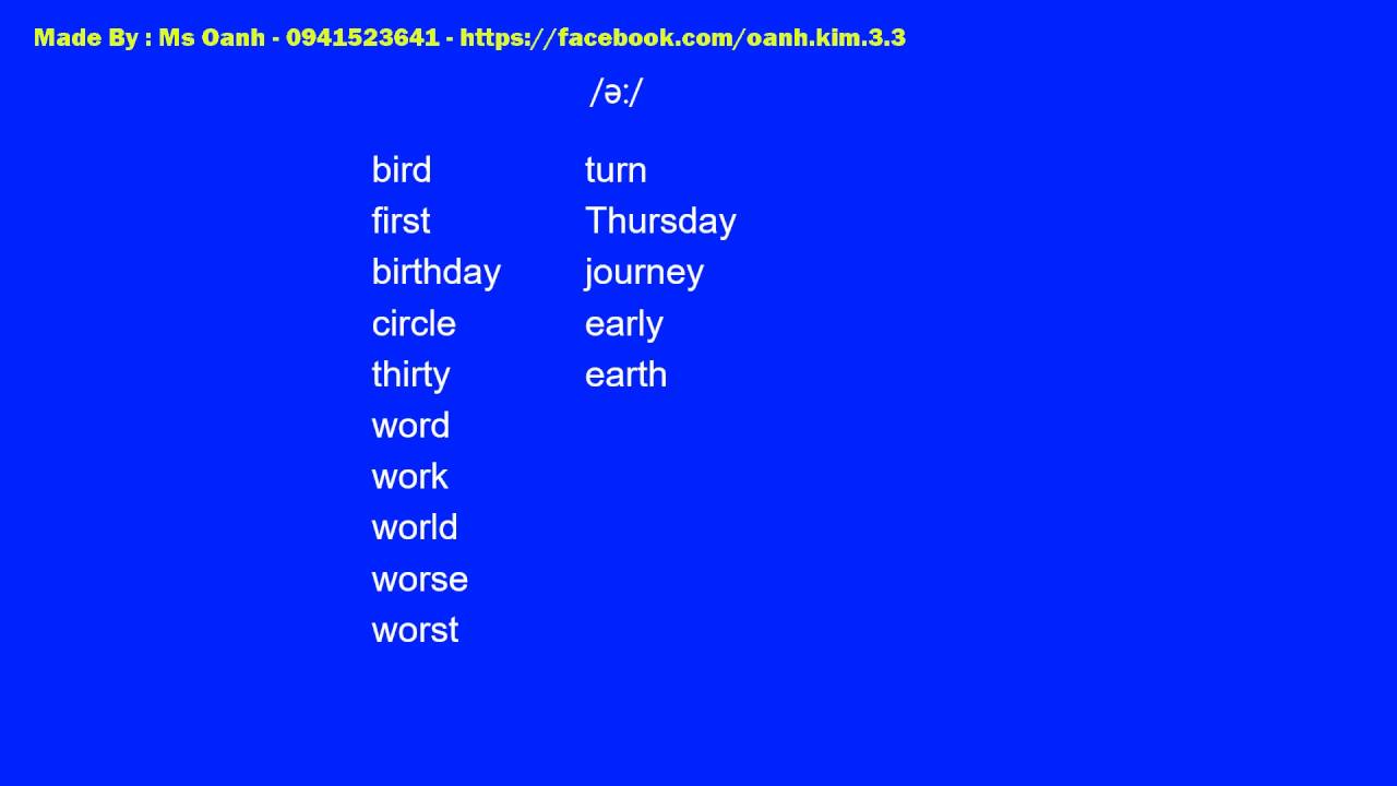 The Vowel Sound /ə:/ | English Pronunciation in Use Elementary - YouTube