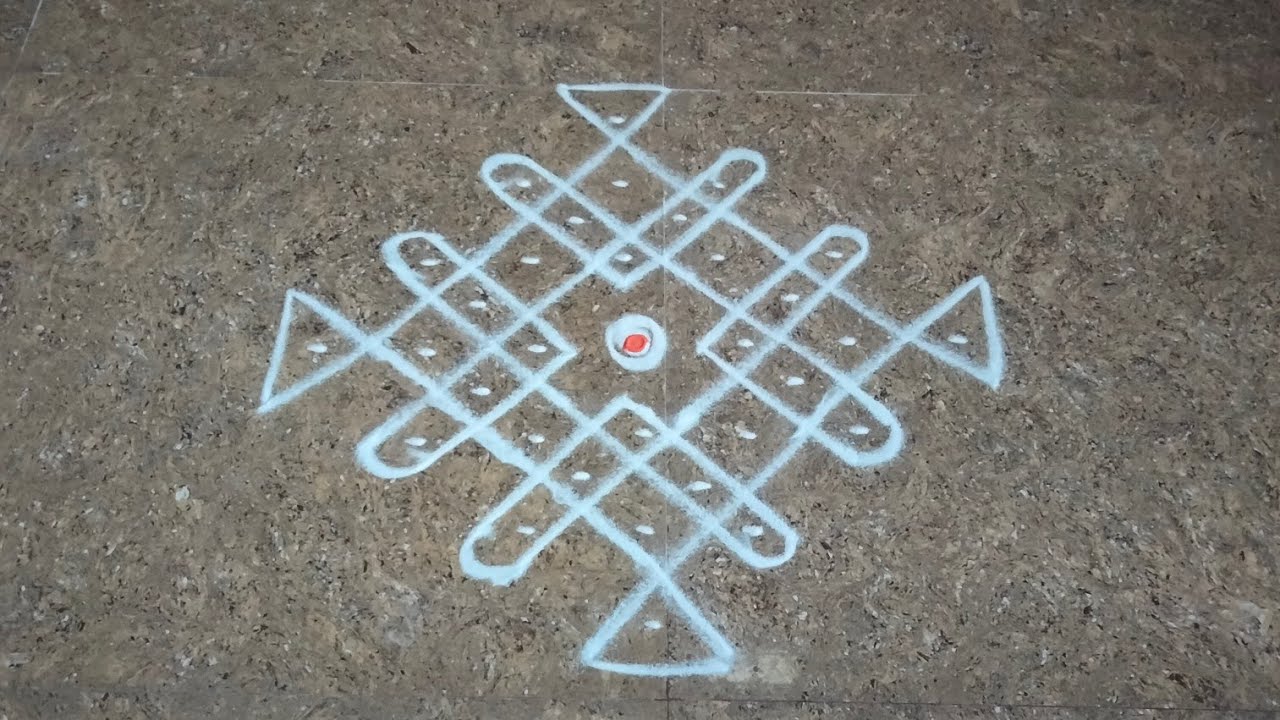 Daily kolam/easy kolam/beginners kolam/pulli kolam/7×1 dots/neli kolam ...