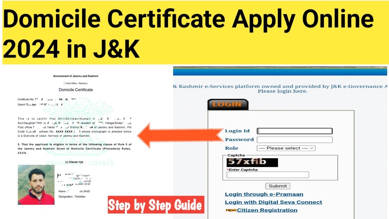 How to Apply For Domicile Certificate Online in J&K 2024 /Offline ...