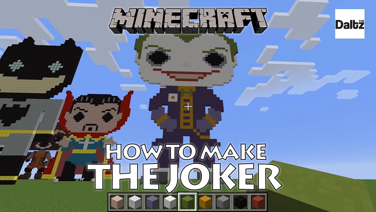 Minecraft Pixel Art - The Joker - YouTube