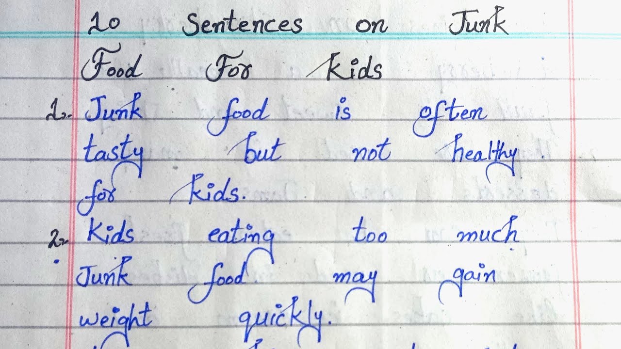 10 sentences on Junk Food For Kids | 10 Lines on Junk Food SR ...