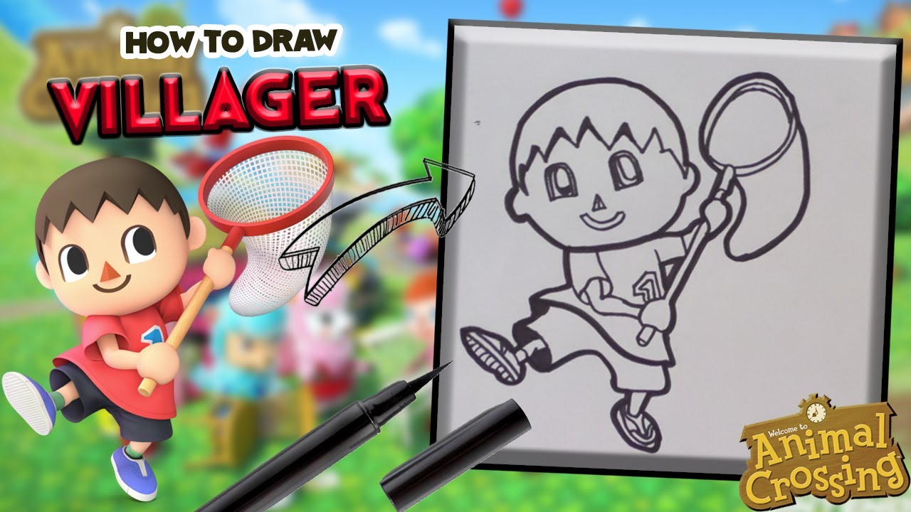 How to draw VILLAGER -Animal Crossing- - YouTube