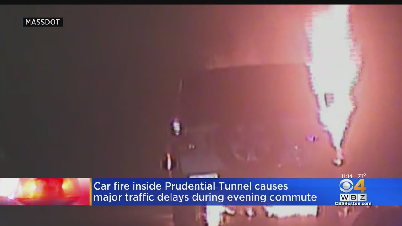 Car Fire Inside Prudential Tunnel Causes Traffic Delays - YouTube
