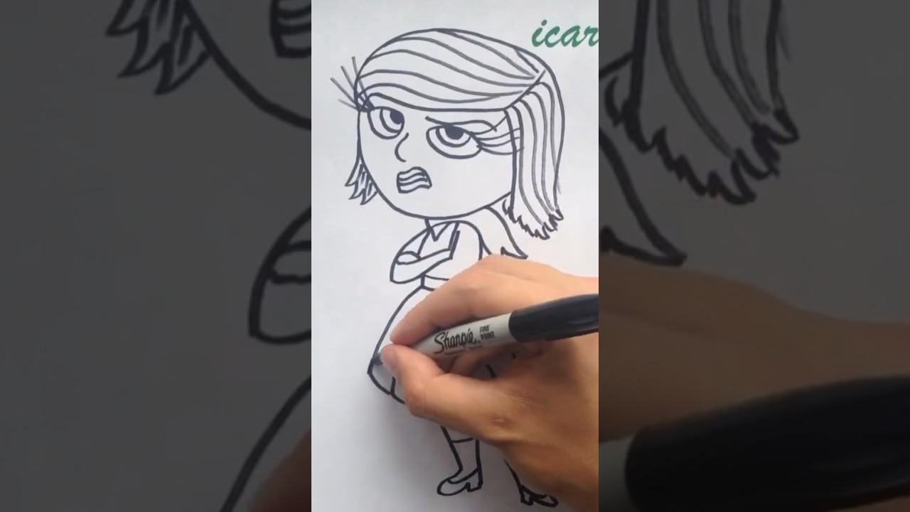 How to draw DISGUST Inside out 🟢 como dibujar a desagrado de ...