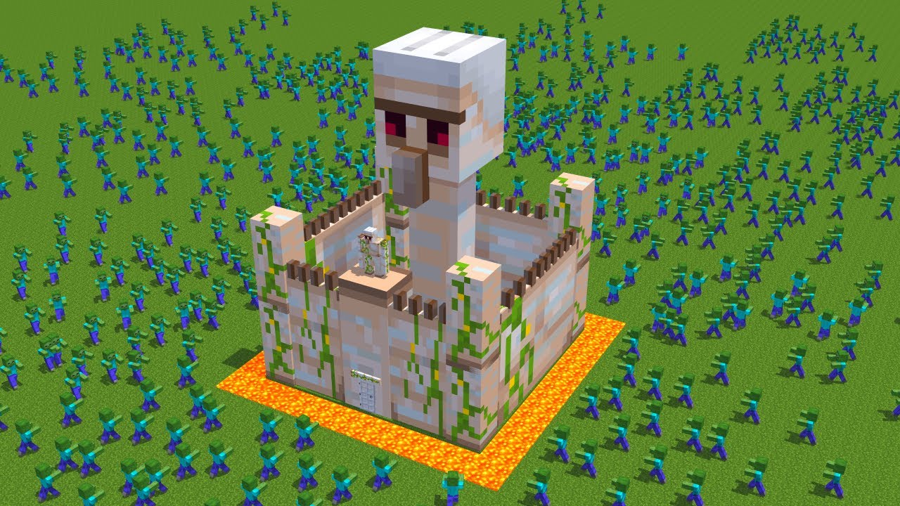 I built an IRON GOLEM castle for the ZOMBIE APOCALYPSE in Minecraft ...