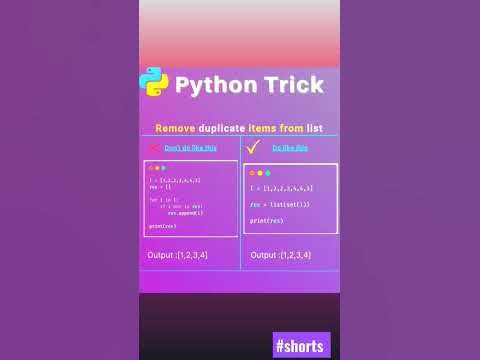 Python Trick. Easiest way to remove duplicate in python #python #pythonprogramming # ...