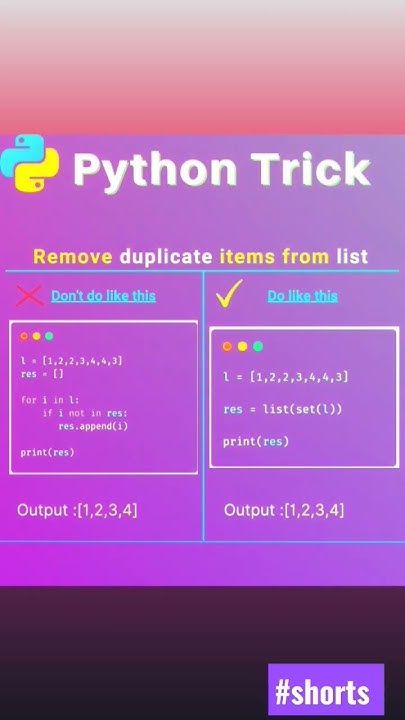 Python Trick Easiest Way To Remove Duplicate In Python Python Pythonprogramming 