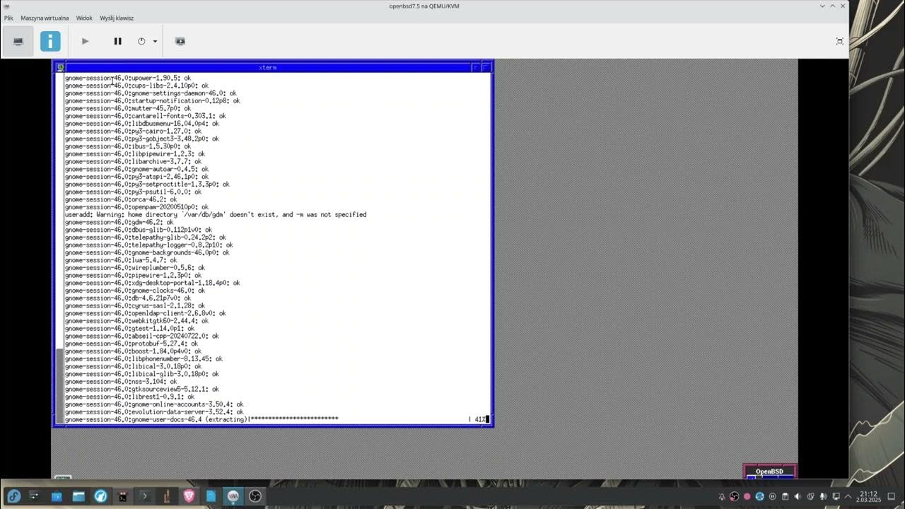 GNOME installation on Openbsd 7.6 (no sound) - YouTube