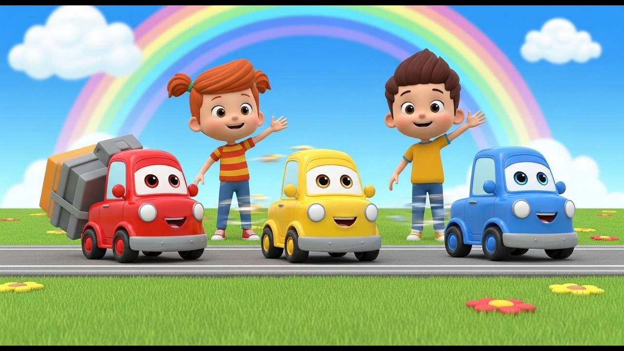 Three Little Trucks Roll Roll Roll | Construction & Vehicle Song for ...