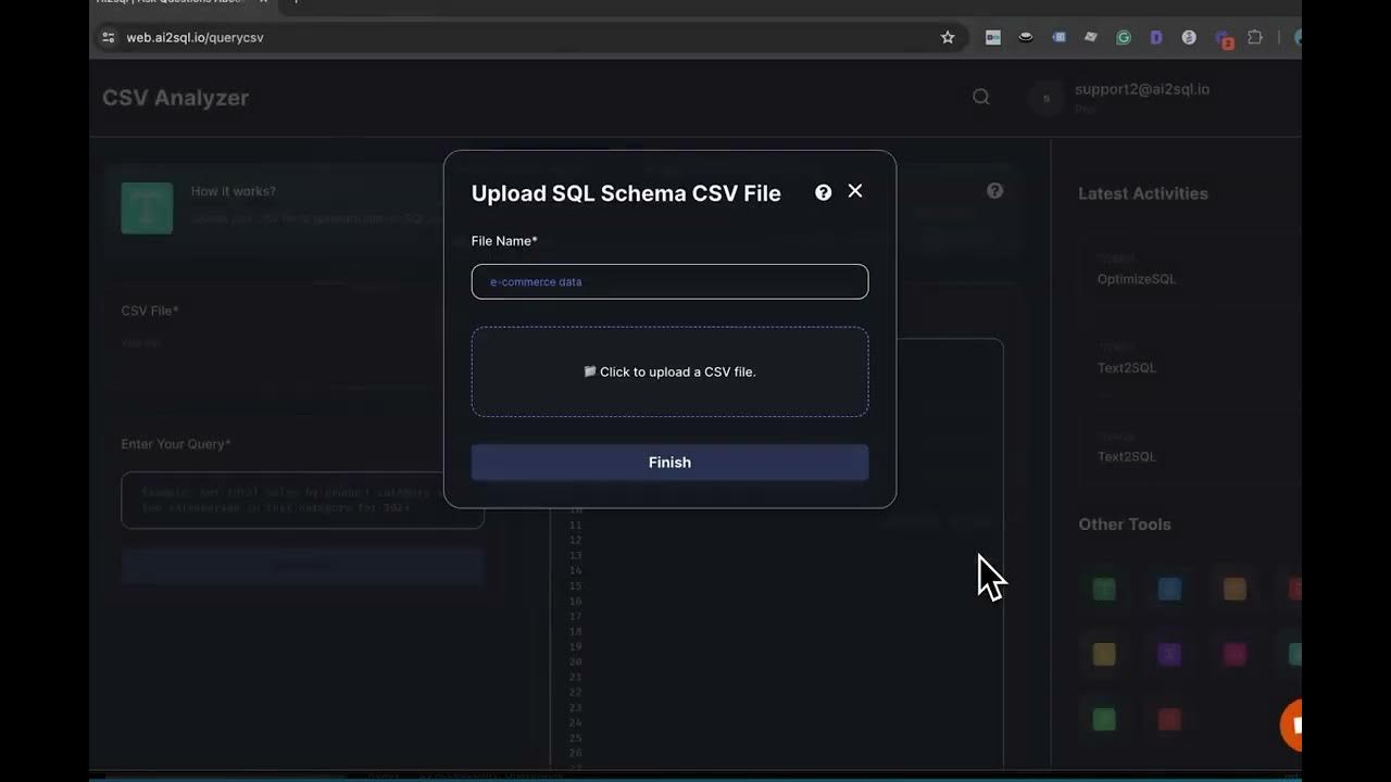CSV Analyzer: Instant Data Insights with Natural Language Queries | AI2SQL - YouTube