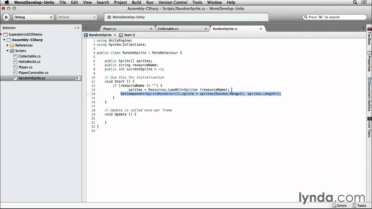 Advanced Unity 3D Game Programming 04 02 random sprite - YouTube