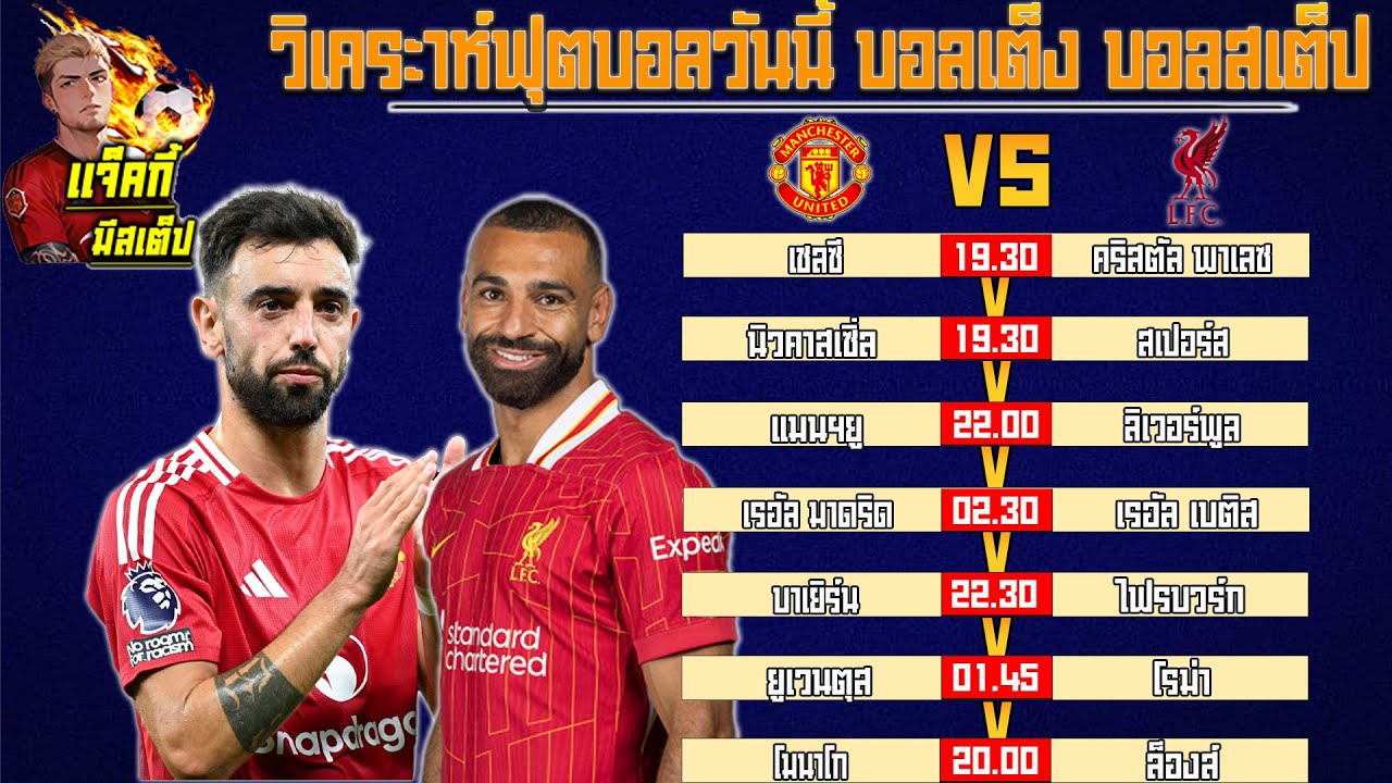 วิเคราะห์บอลวันนี้ I ทีเด็ดบอลเต็ง I เเจ็คกี้มีสเต็ป I วันอาทิตย์ ที่ 1 ...