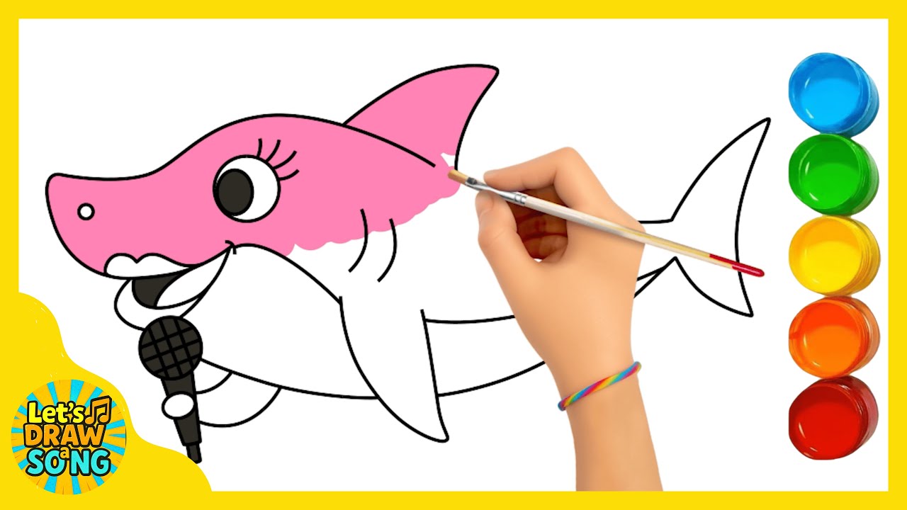 Learn How to Draw Pink Mommy Shark | Easy Drawing for Kids - YouTube