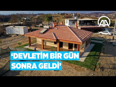 ❝Kim bu 'Devlet gelmedi' diyenler?❞ | Manavgat'ta evleri yanan yaşlı çift yeni evlerine kavuştu