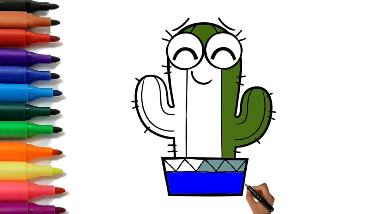 Learn to draw a cactus 🌵easy drawing for kids and toddlers. - YouTube