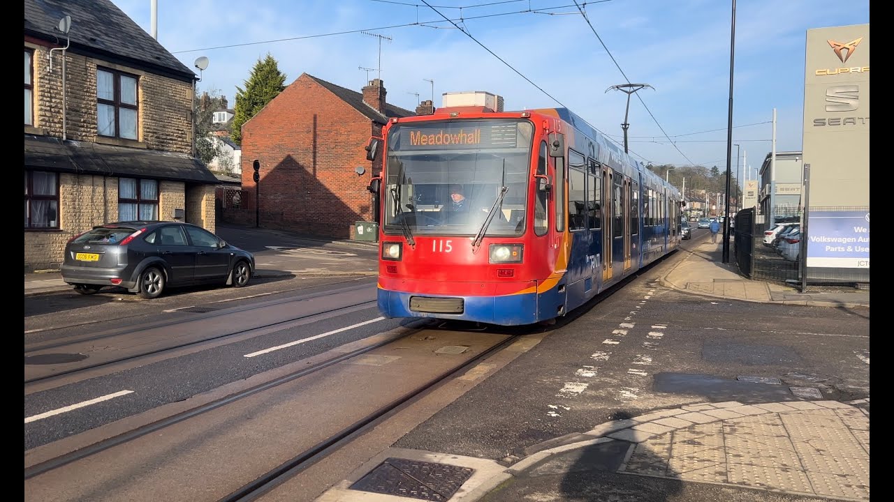Stagecoach Supertram 115 heads along Middlewood Road with a Yellow ...
