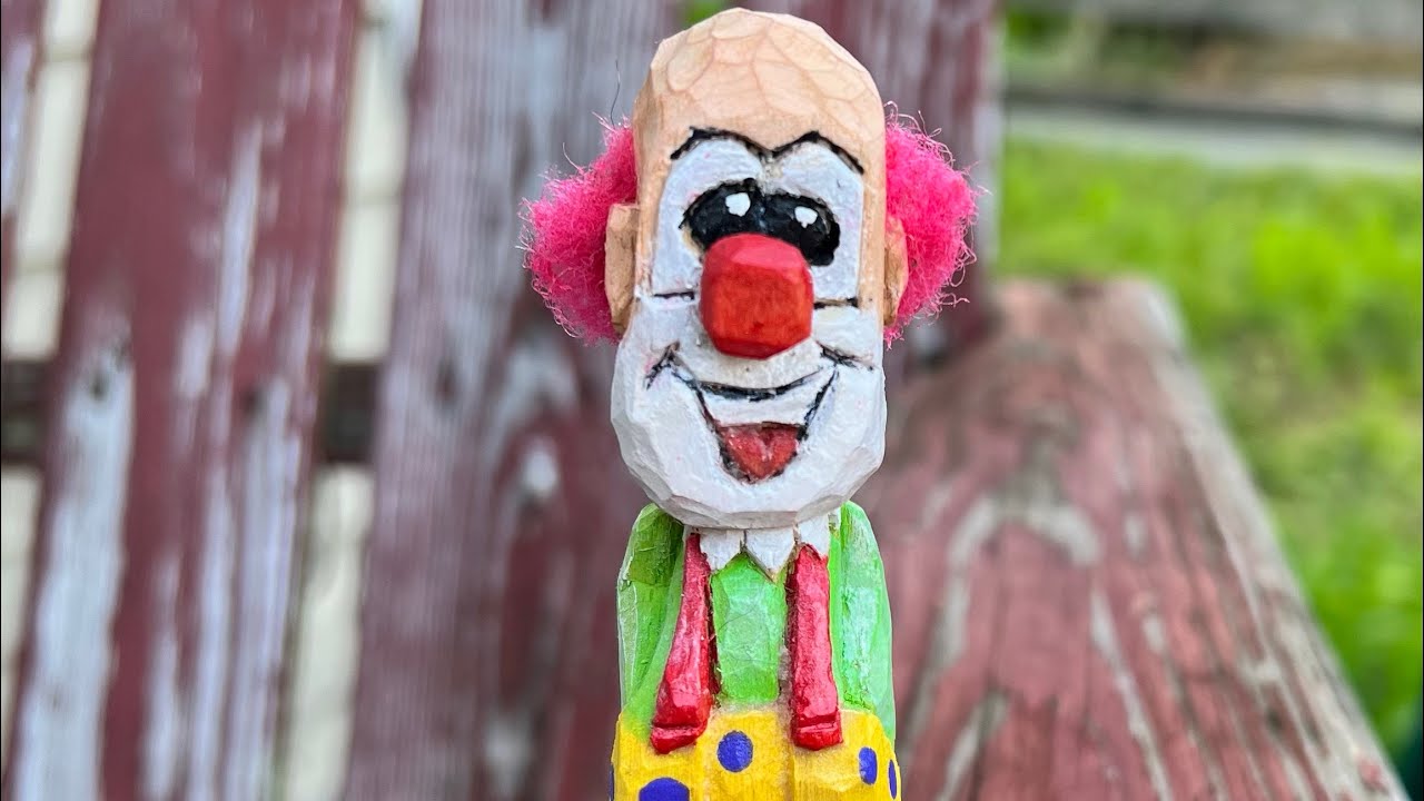 Clown Wood Carving Tutorial (snapshots from free, step by step ...