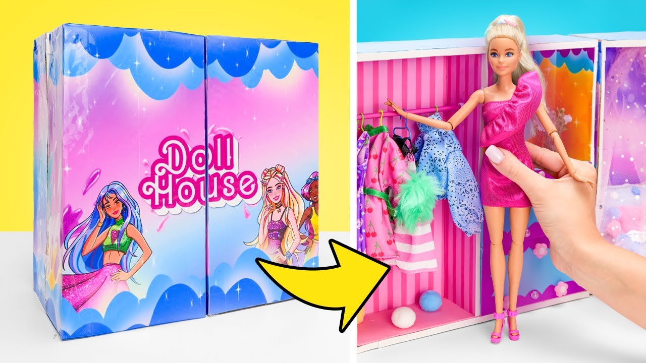 DIY Perfect Portable Doll Palace 👸🏼 Mini Dollhouse Adventure & Gadgets ...