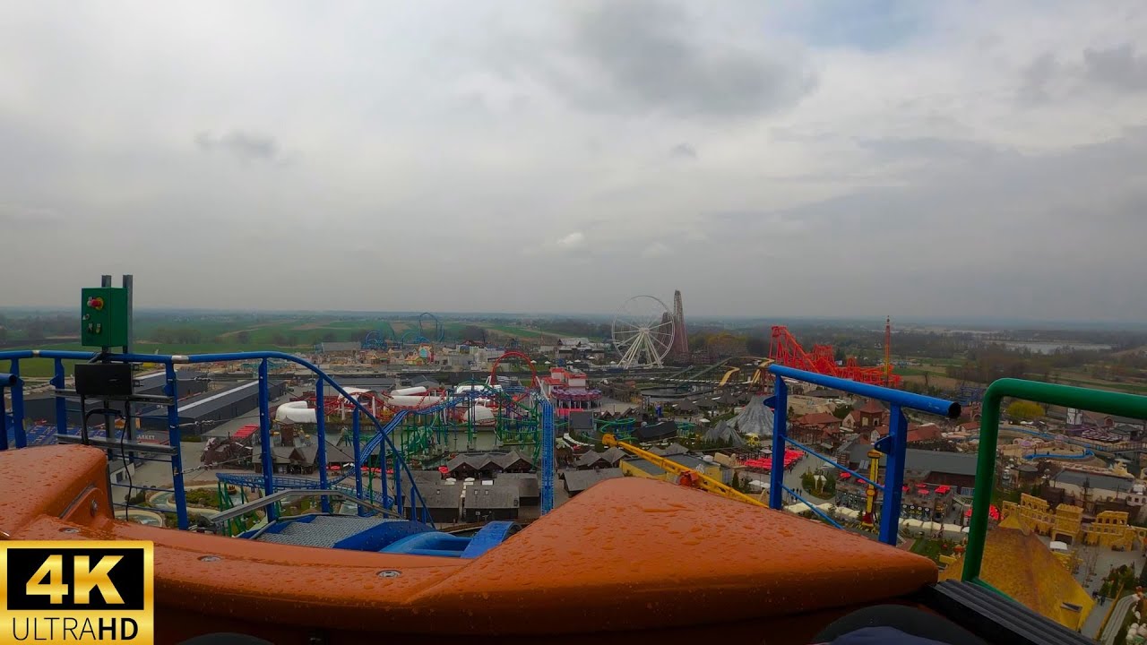 4K Speed Water Coaster Energylandia Front Row POV - YouTube