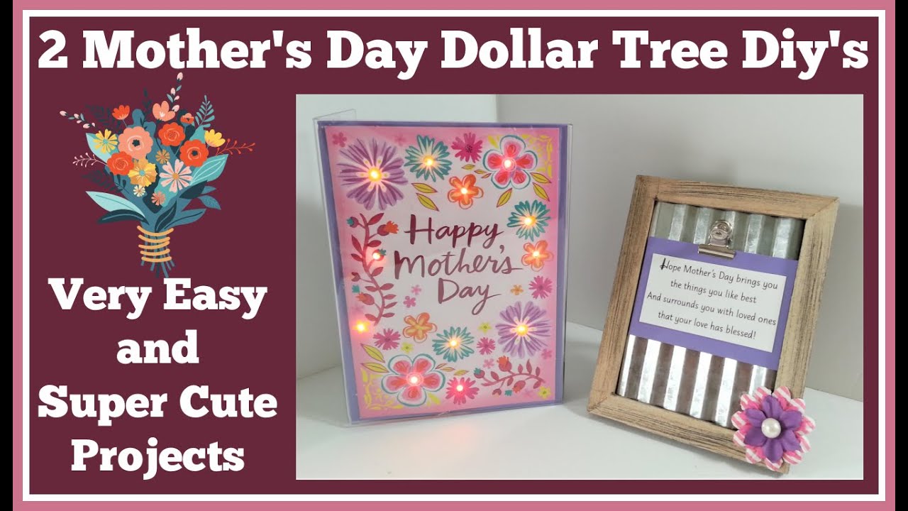 2 Mother's Day Dollar Tree Diys Very Easy - YouTube