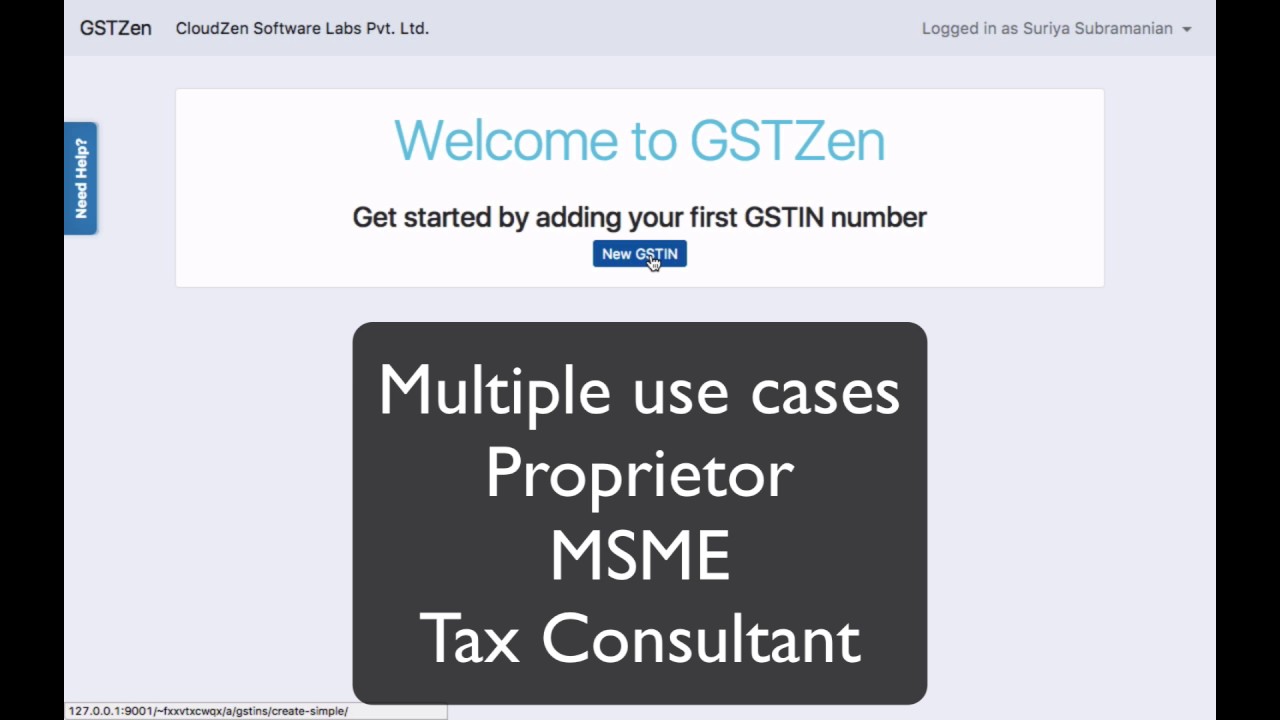 GSTZen - Your portal's home page and Creating your first GSTIN - YouTube