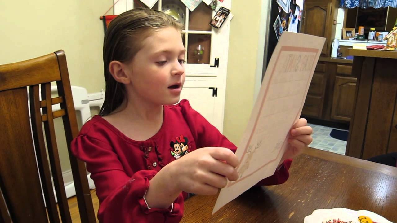 Maddie reading her letter to Santa - YouTube