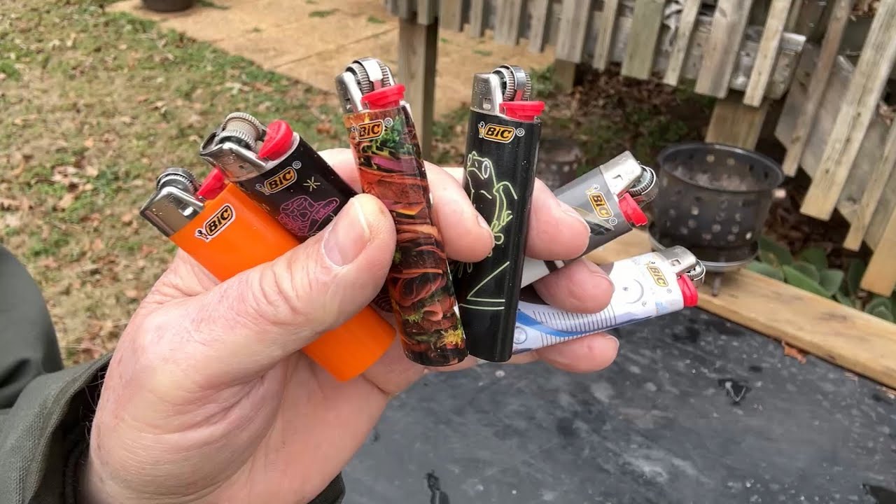 Empty Bic Fire Making: How To Remove The Guards - YouTube