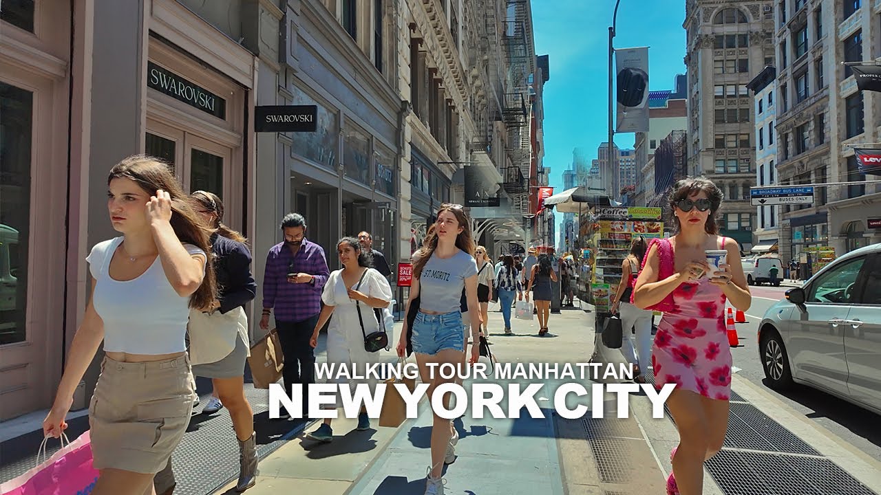 New York Manhattan Summer Walk, 6th Avenue, Bryant Park, Lafayette ...