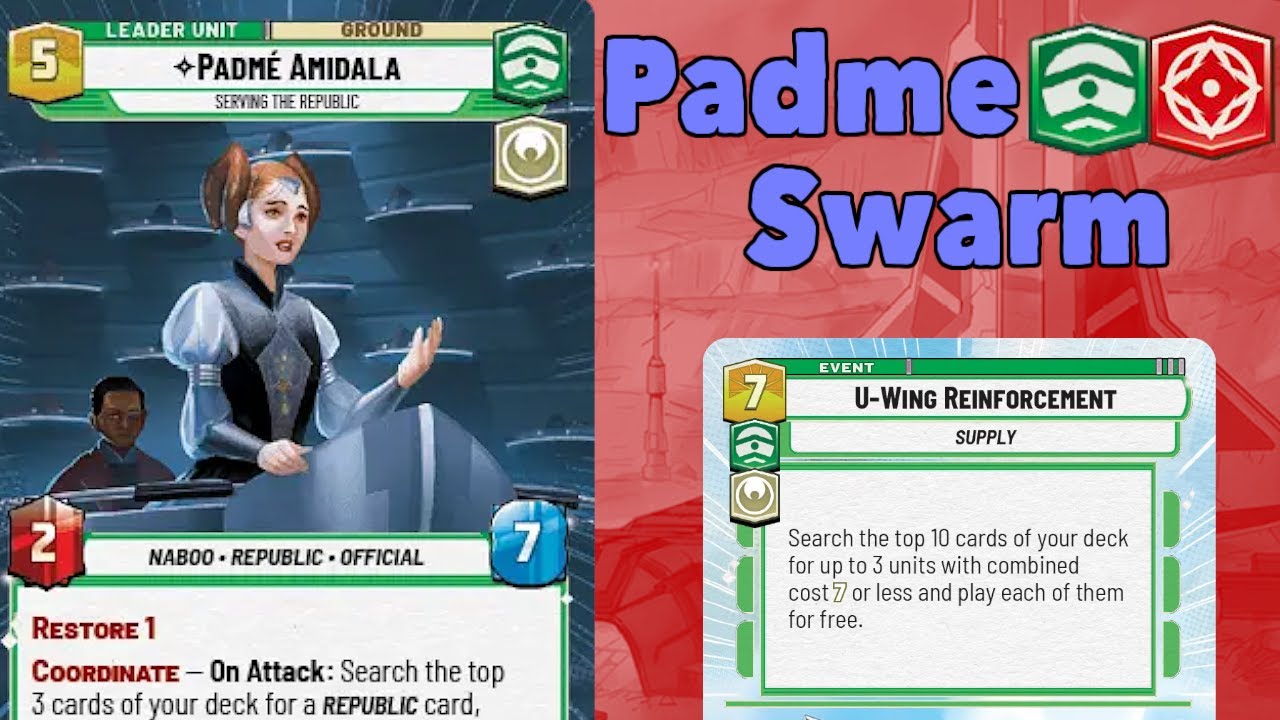 Padme RED SWARM Deck Profile - Star Wars Unlimited - YouTube
