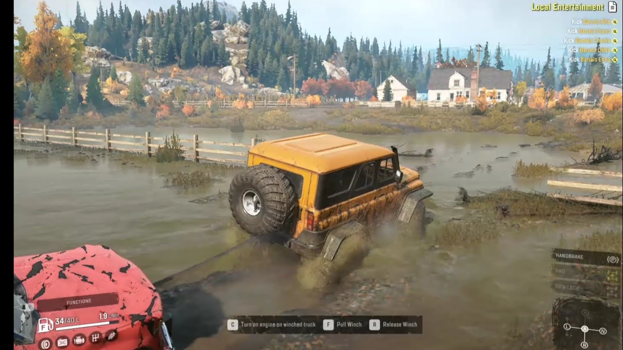 Snow Runner : Towing a Red Car in The Swamp with Offroad #gaming - YouTube