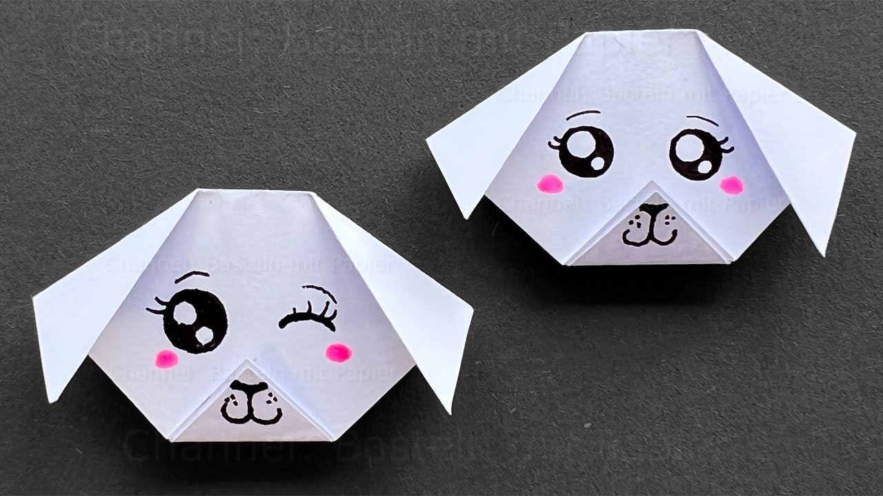 Origami Hund basteln mit Papier - Einfaches Tier falten. 🐶 - YouTube