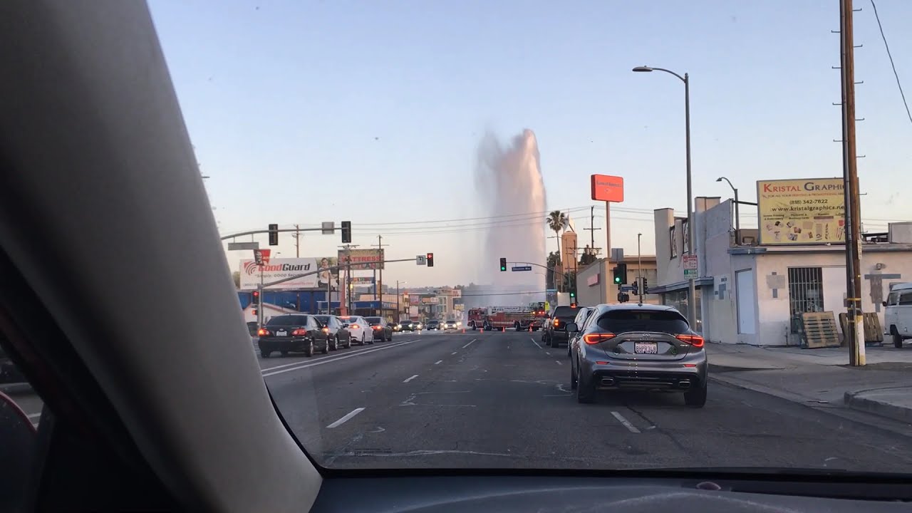 Car Hits Fire Hydrant - YouTube