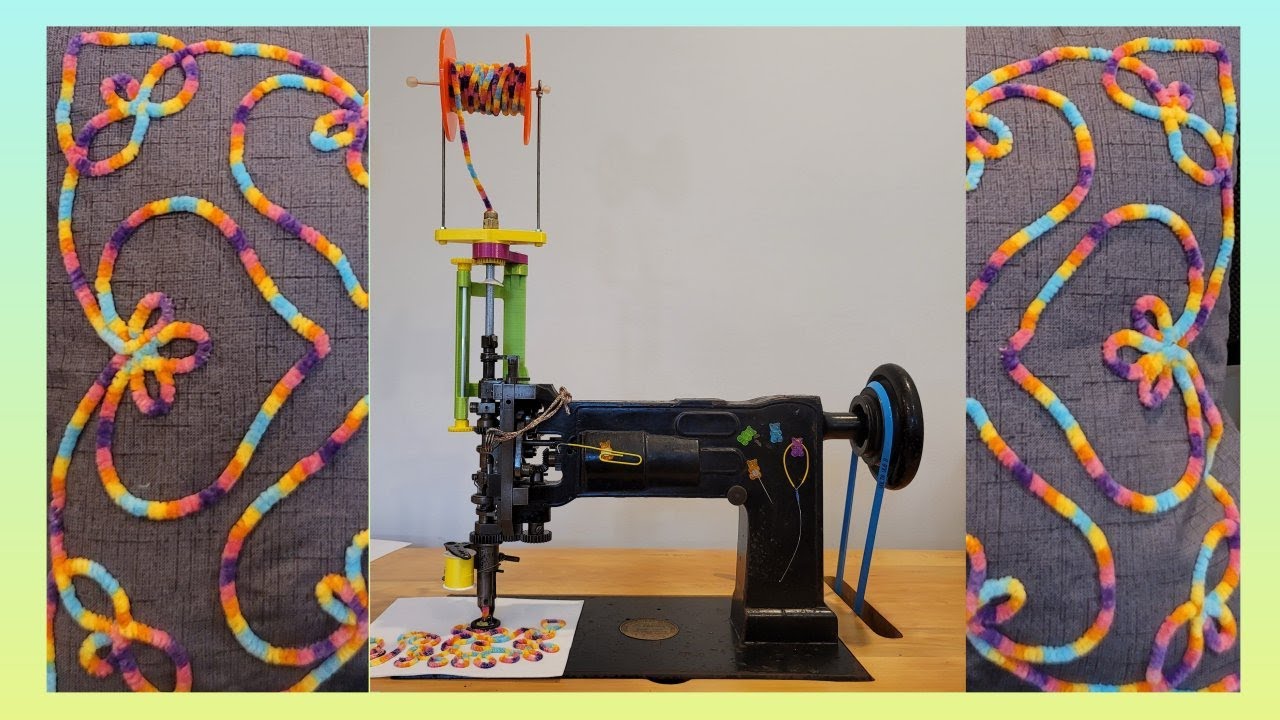 DEMO- Cornely L Machine Furry Yarn Chainstitch 3D printed parts - YouTube