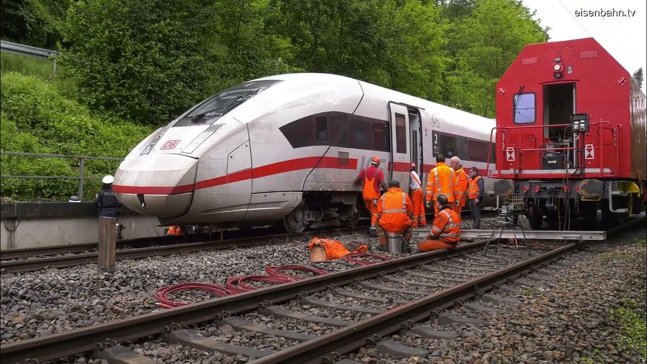 Entgleisung ICE Schwäbisch Gmünd - Unwetter Hochwasser - YouTube