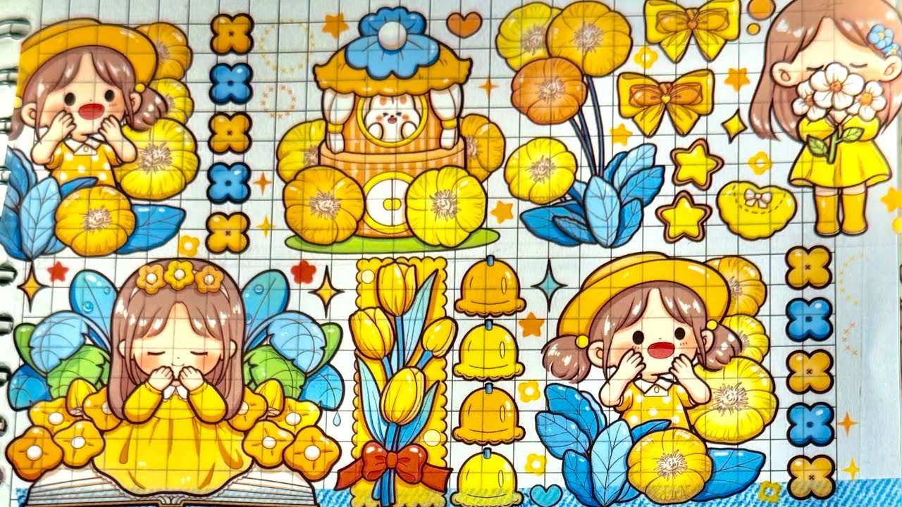 Dodo Girl Sticker Jurnal Yelow Pink🌷[ASMR] - YouTube