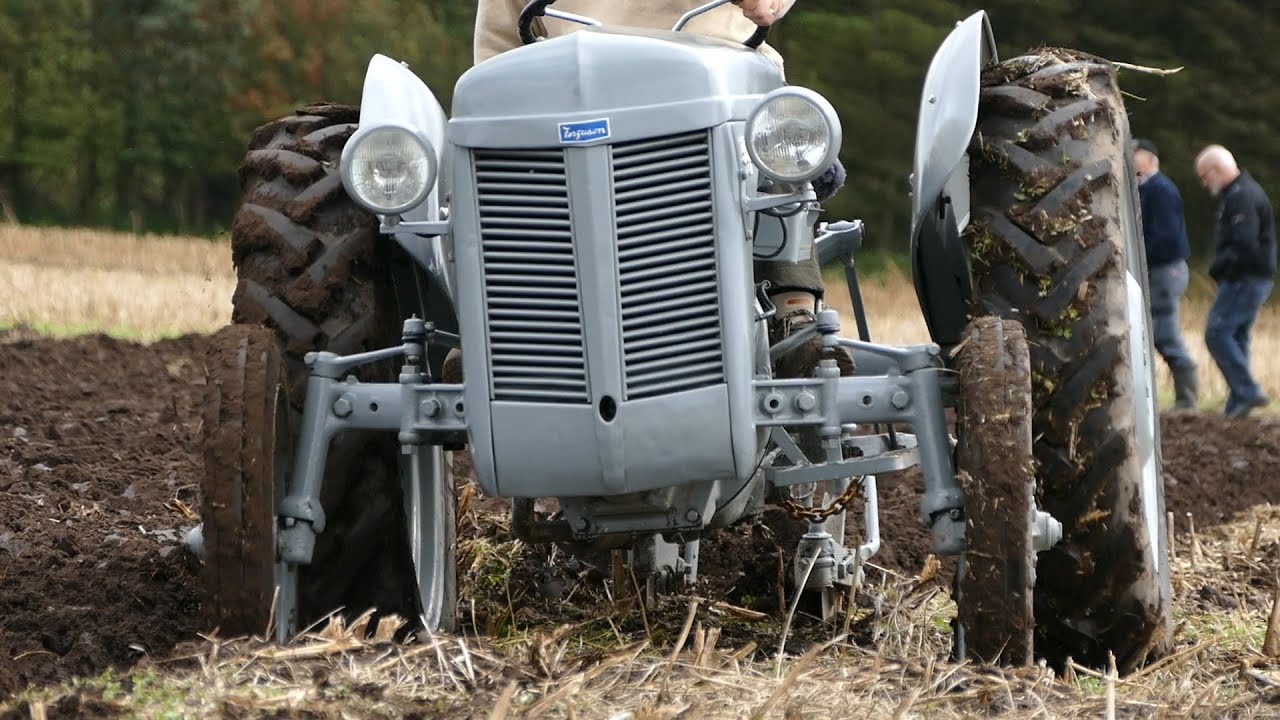 Perfectly Restored Ferguson TE20 out in the field Ploughing w/ 2-Furrow ...