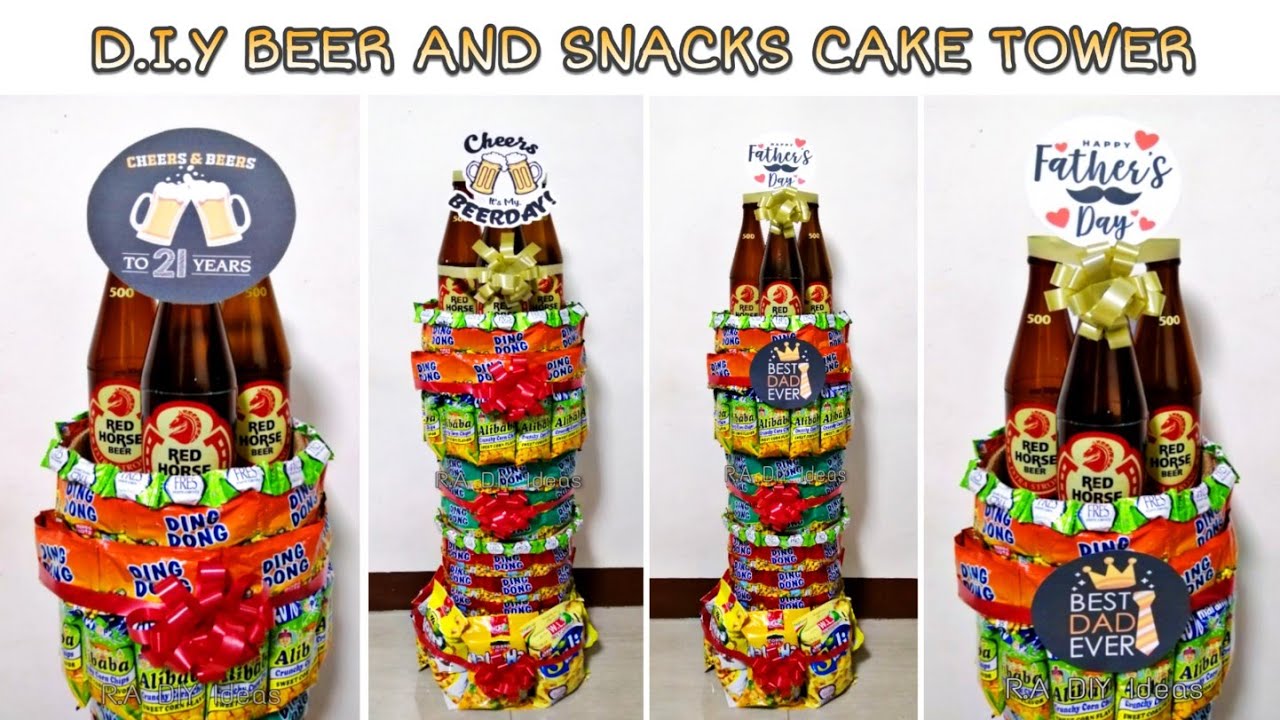 DIY BEER AND SNACKS CAKE TOWER - YouTube