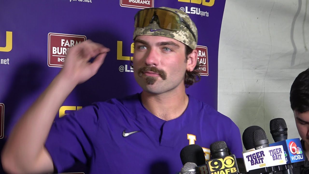LSU catcher Hayden Travinski interview before NCAA Baton Rouge baseball ...