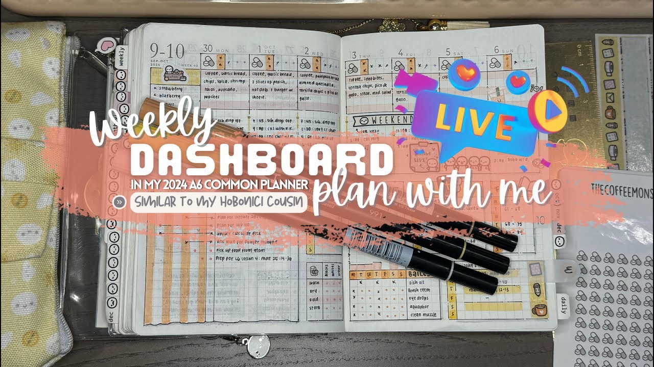 PART 1 of 2 📚Weekly DASHBOARD | 41st Wk of 2024 | LIVE Real-Time Plan With Me - YouTube