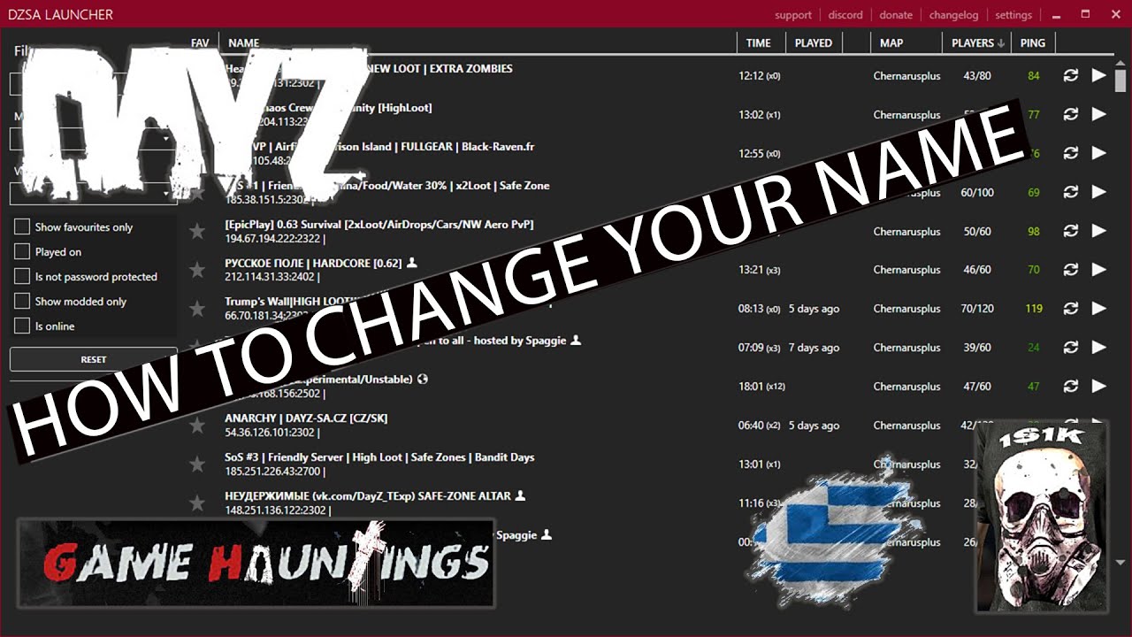 DAYZ Survival The First Greek Server 1S1K | Guide #1 how to change the ...