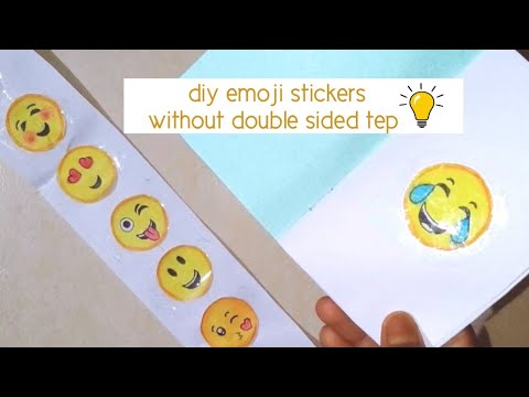 how to make stickers without double sided tape/emoji stickers/art and ...