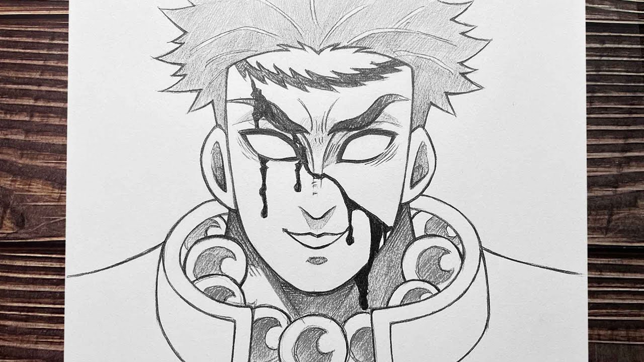 Easy anime sketch | how to draw Gyomei - Demon Slayer | anime boy ...