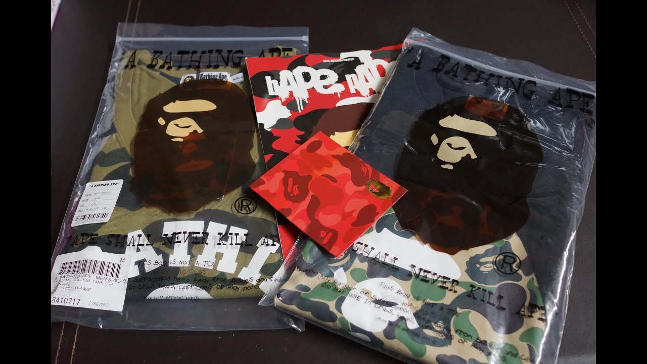 UNBOXING BATHING APE (BAPE) COLLEGE CAMO TANK TOP ABC GREEN AUTUMN ...