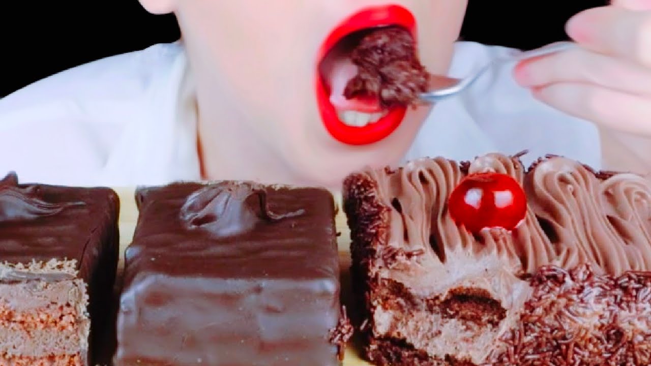 ASMR Delicious Chocolate Pastries Eating Vlog, Mukbang 맛있는 초콜릿 페이스트리 먹기 ...