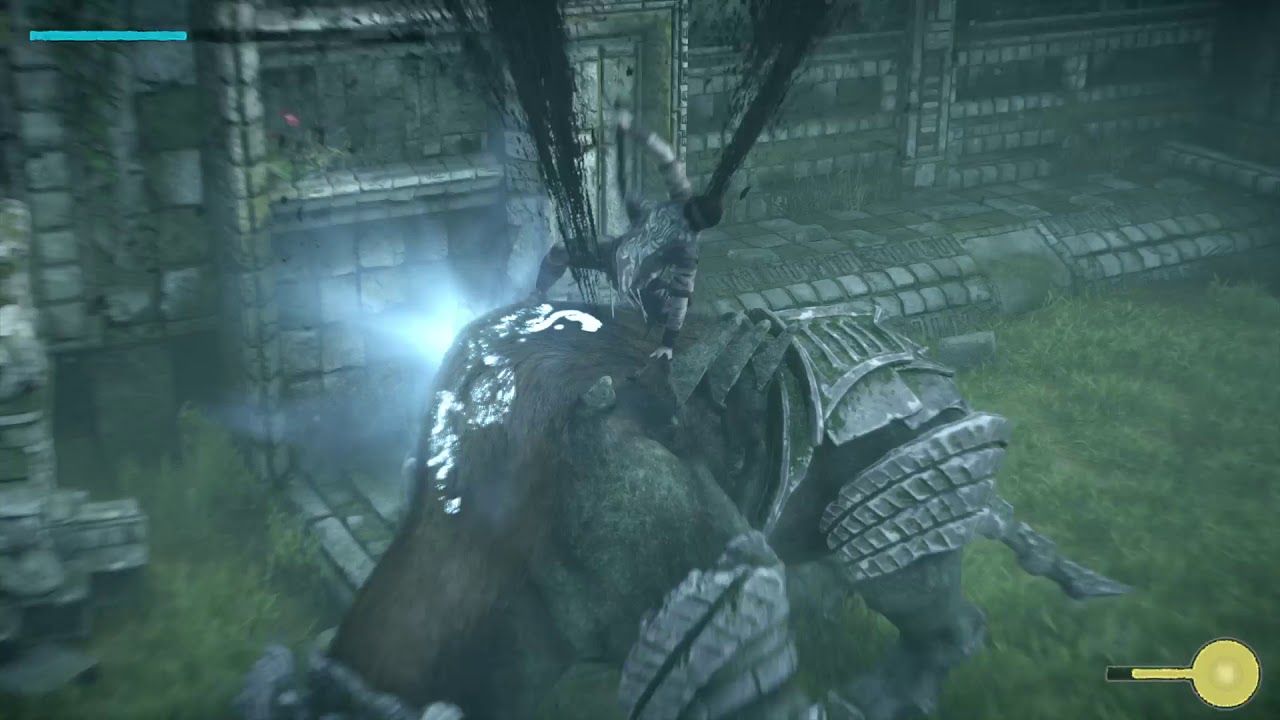 Shadow of the Colossus - Landing a jump stab on the 14th colossus - YouTube