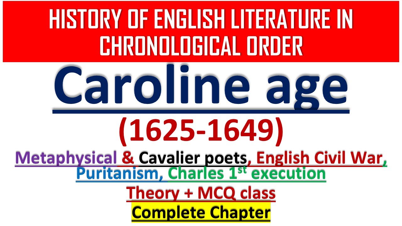 Caroline Age in English Literature(1625-1649) | UGC NET | TGT | PGT ...